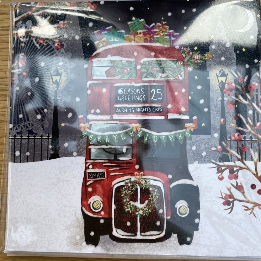 Charity Christmas Cards – Festive Red Bus | Shop CRPS Awareness ...