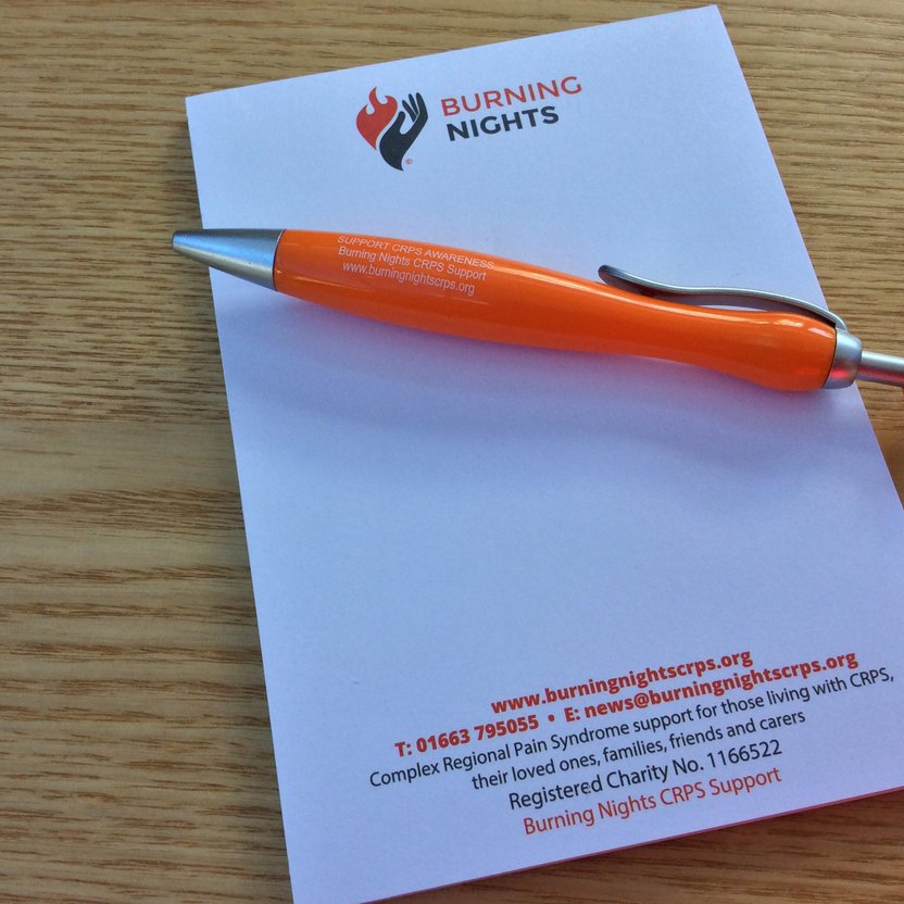 Notepad | Shop CRPS Awareness Products | Burning Nights CRPS Support