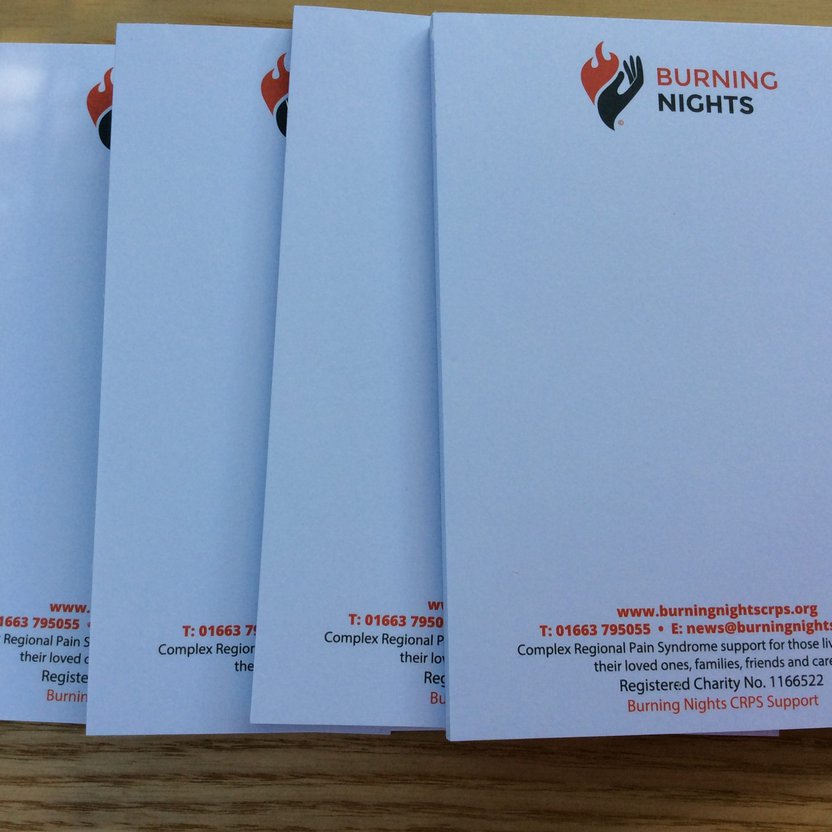 Notepad & Pen Set | Shop CRPS Awareness Products | Burning Nights CRPS ...